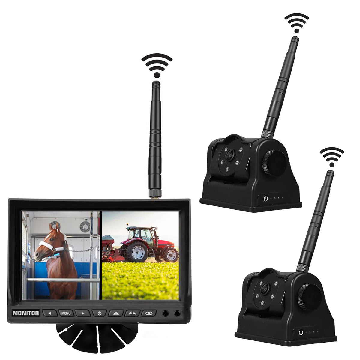 FalconEye Wireless Backup Camera System with 7" LCD Monitor & Built-In ...