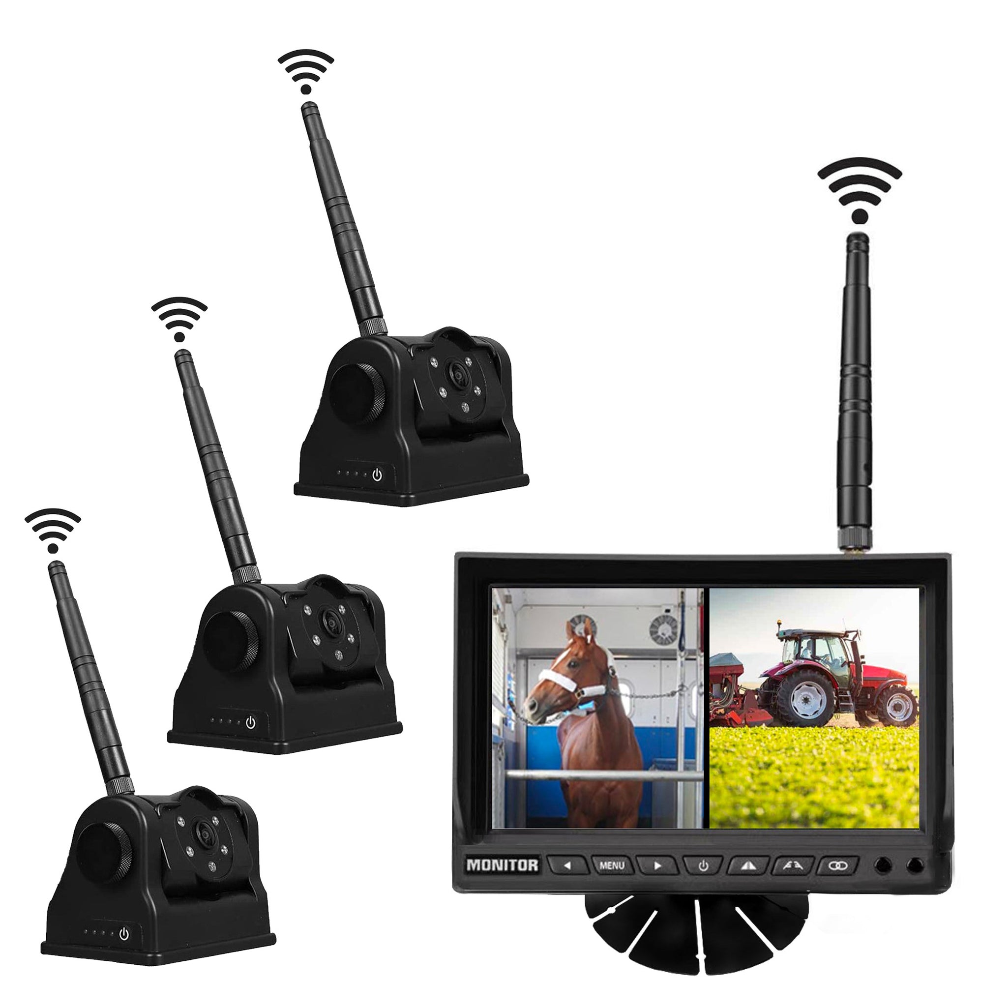 FalconEye Wireless Backup Camera System with 7" LCD Monitor & Built-In ...