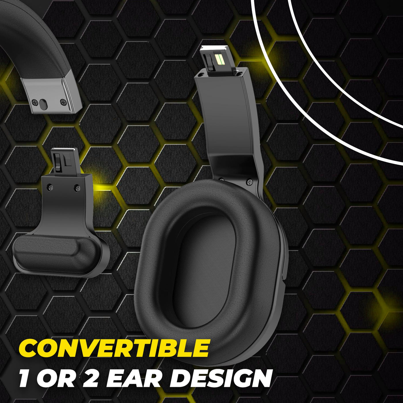 PATRIOT Convertible Bluetooth Over the Head Headset! Single or Dual Ea ...