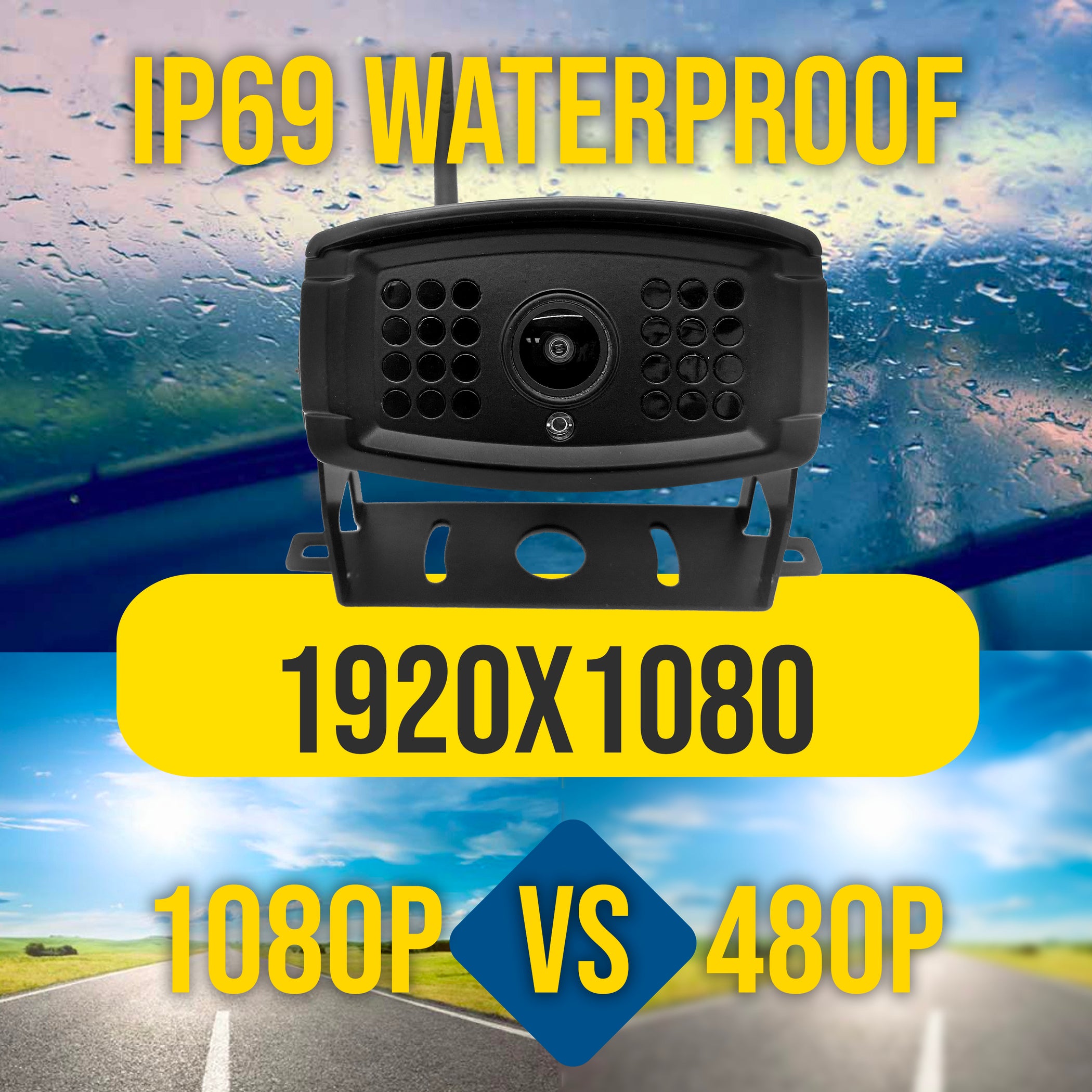 WIRELESS Heavy Duty Backup 1080P Camera with Waterproof IP67 7" LCD! 1 ...