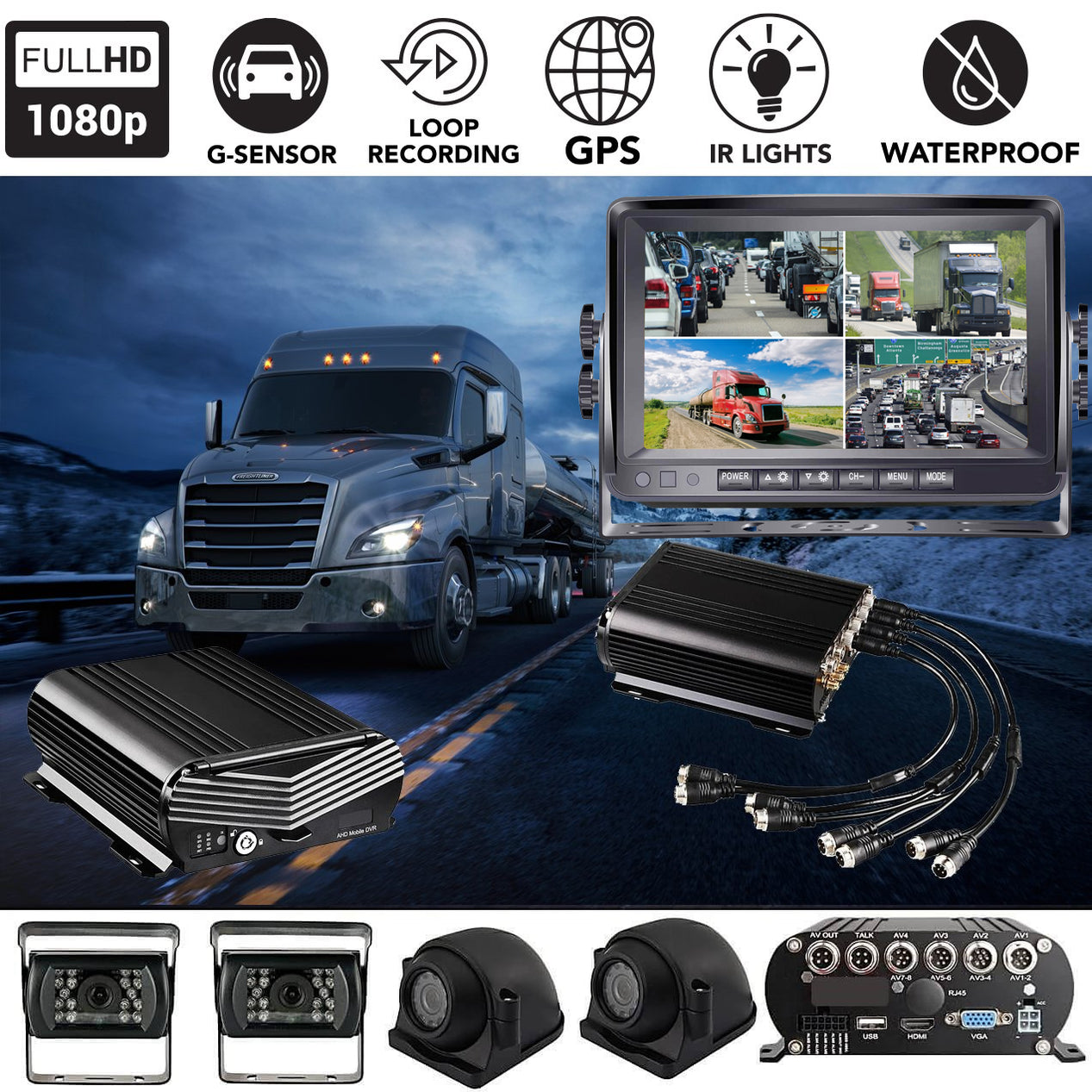 Black Box Dash Cam. 1080N MDVR 3-8 Cam. 4TB HDD Drive │ Falcon ...