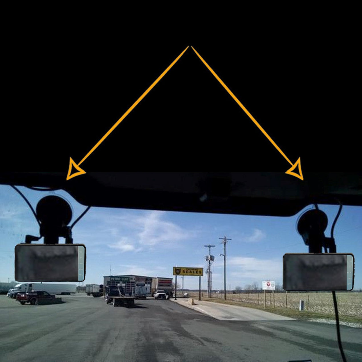 Trucker Dash Camera, Falcon Electronics 1080P 4 Cameras, 2 Outdoor, 2 ...