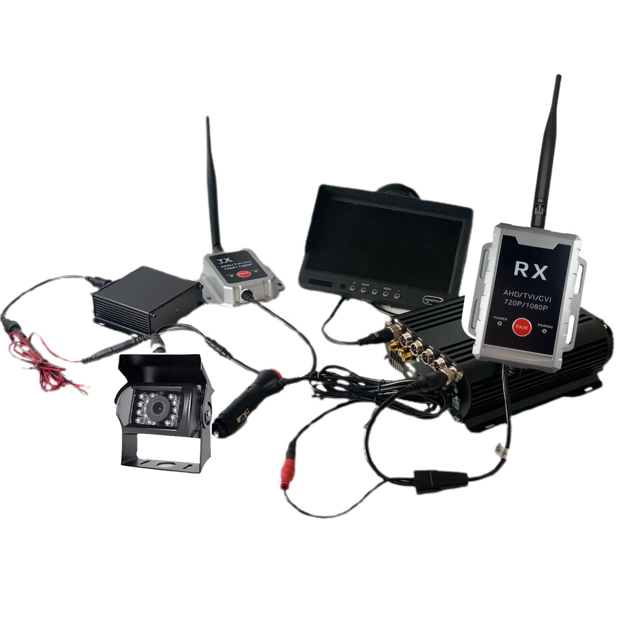 AHD Wireless Transmitter/Receiver for up to 1080P Wired Cameras ...