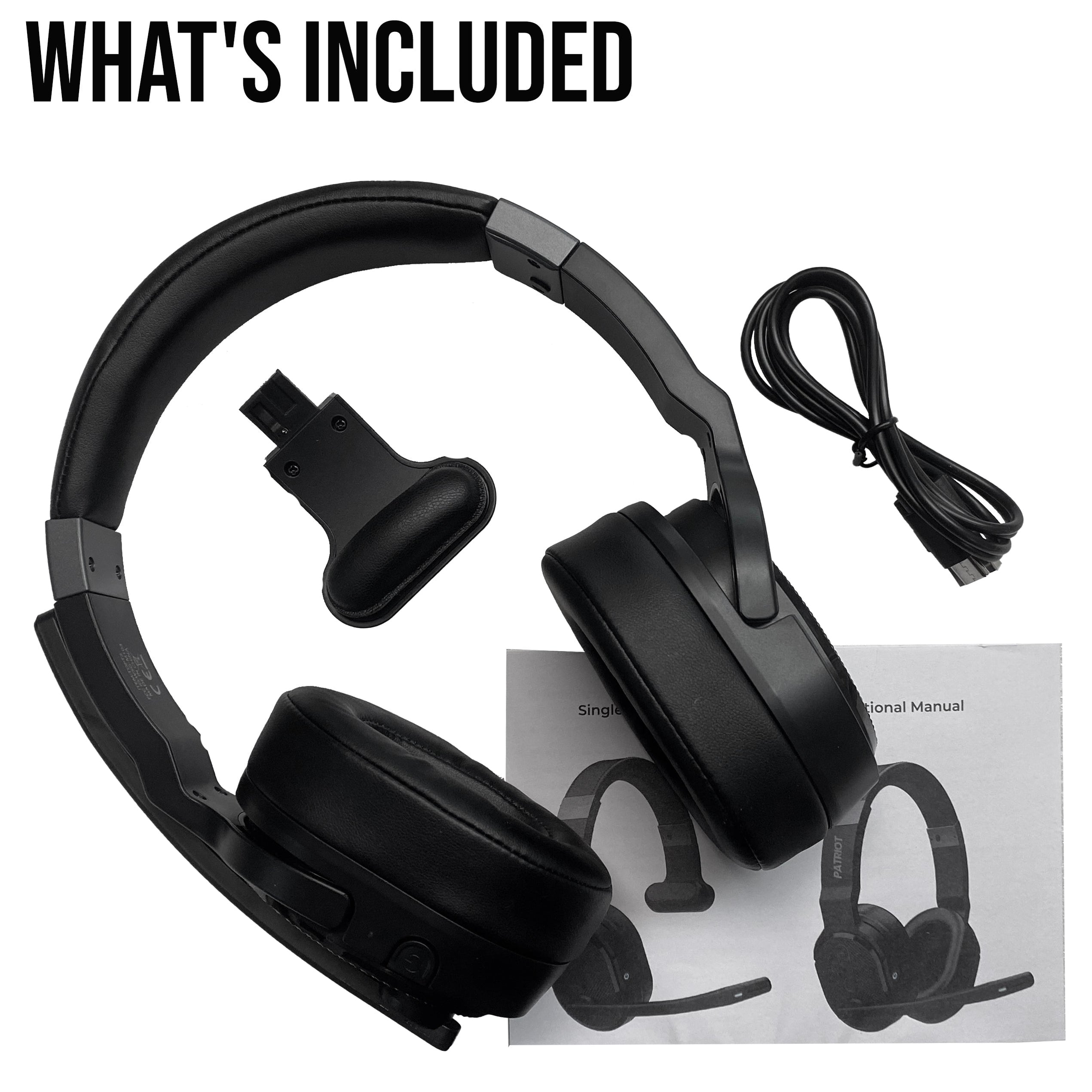 PATRIOT Convertible Bluetooth Over the Head Headset! Single or Dual Ea ...