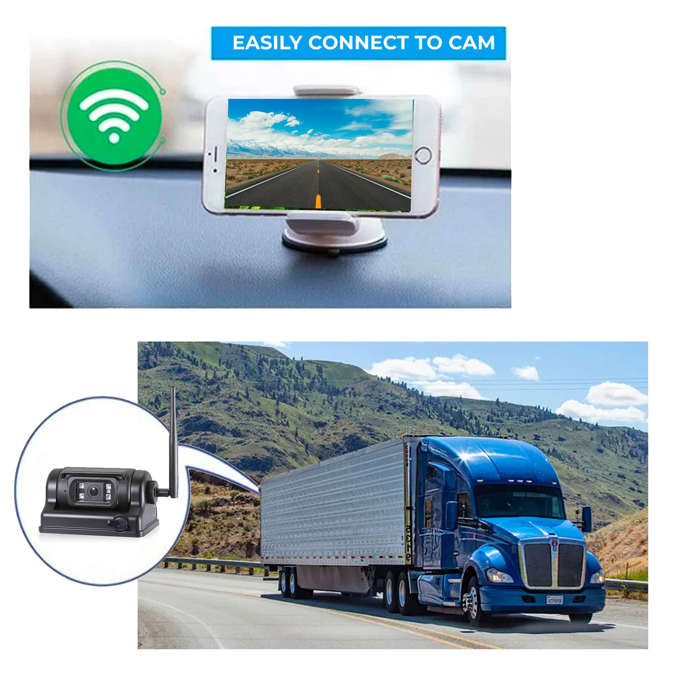 Falcon Electronics 1080P WIFI Wireless Backup Cam w/ Magnet & Battery ...